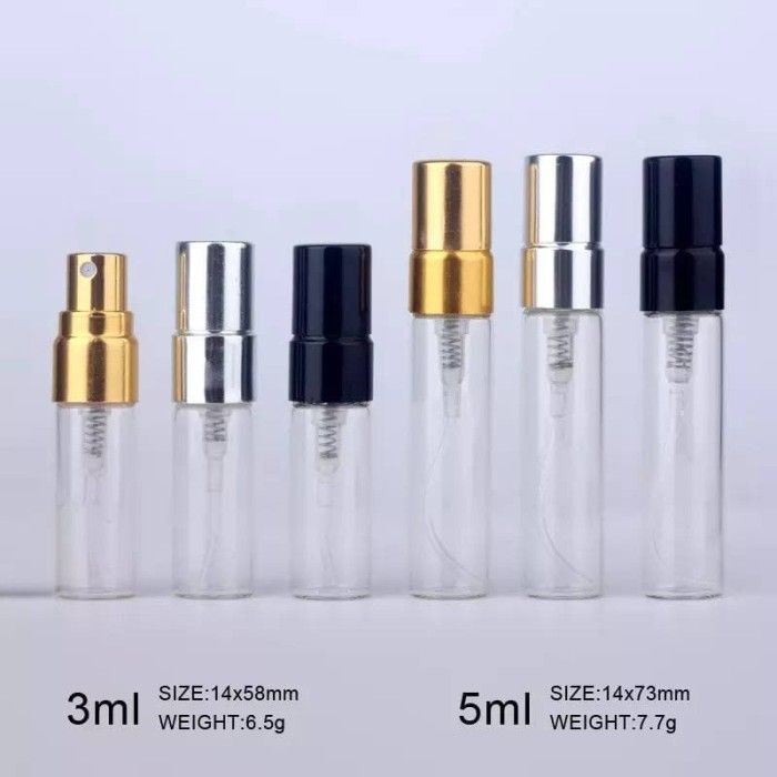 Botol Spray Refill Kaca 5ml Parfum | Sprayer Tutup Metal | Aluminium ...