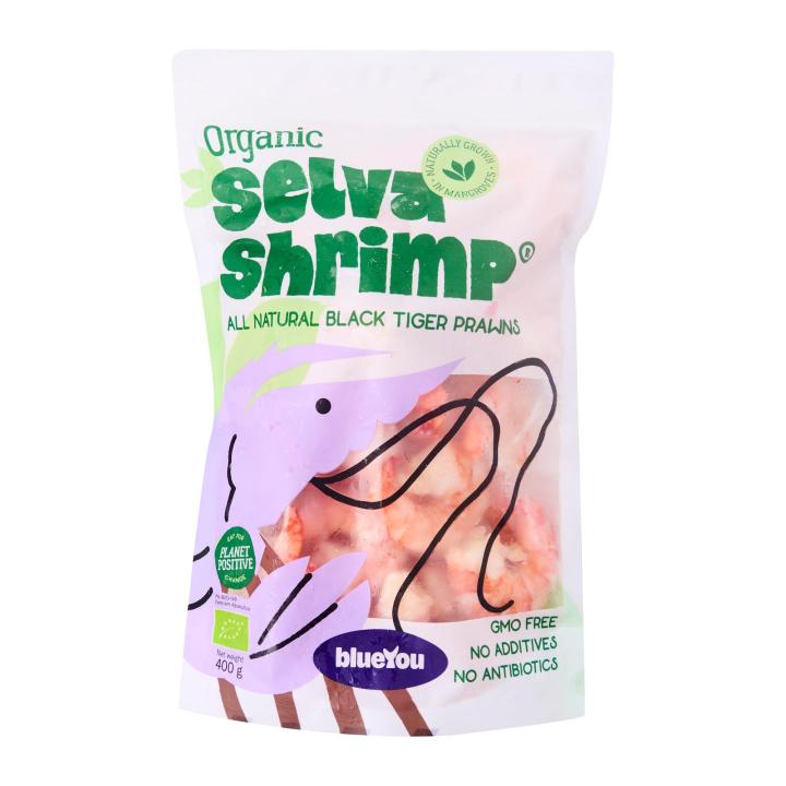 Blue You Organic Selva Shrimp Cooked All Natural Black Tiger Prawns ...