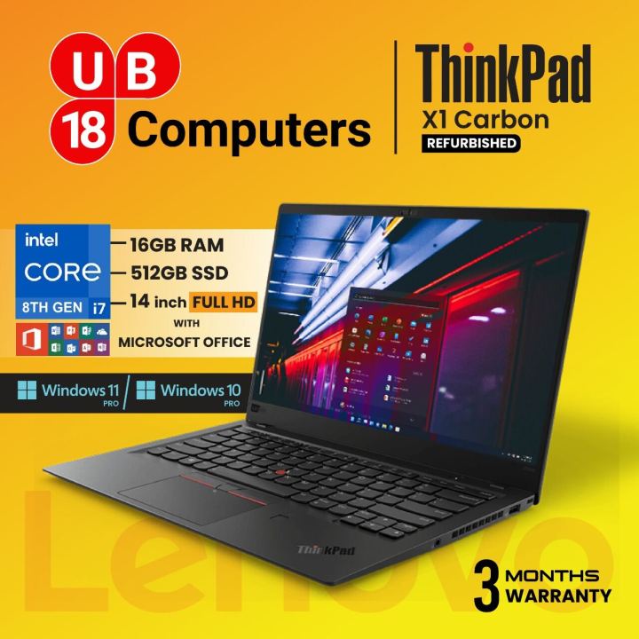 Lenovo Thinkpad X1 Carbon I7 8th Gen Full Hd 14inch 16gb Ram Win 11pro