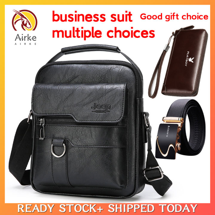 Men's Shoulder Bags Business Briefcases PU Leather Messenger Bags Men's ...