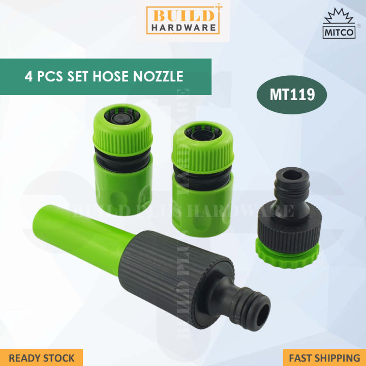 MITCO MT-119 Garden Hose Fittings 4 Pcs Set ABS Plastic Adjustable ...