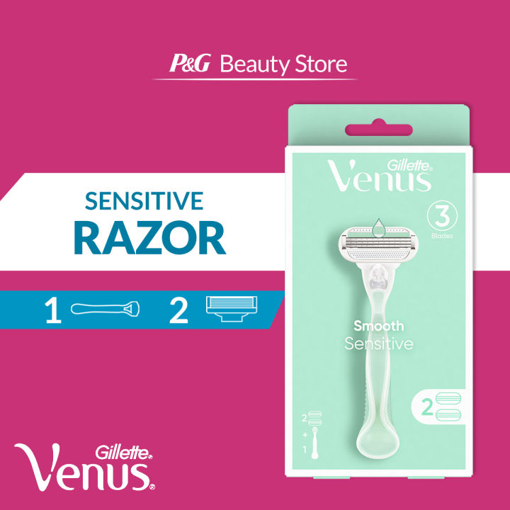 Gillette Venus Smooth Sensitive Premium Razor 2Up [Shave Care] | Lazada PH