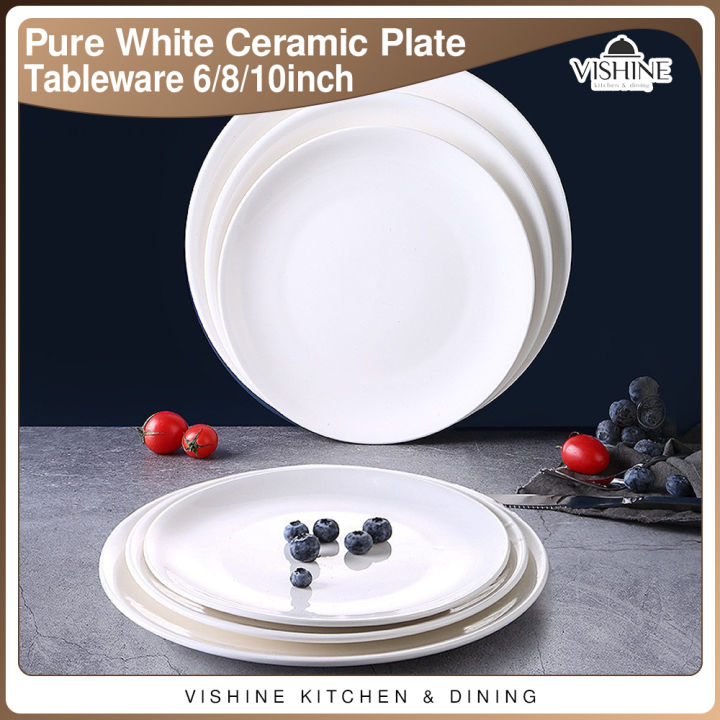 VISHINE Ceramic Tableware Hotel Restaurant Cafe Pure White Dinner Plate ... VISHINE Ceramic Tableware Hotel Restaurant Cafe Pure White Dinner Plate ...
