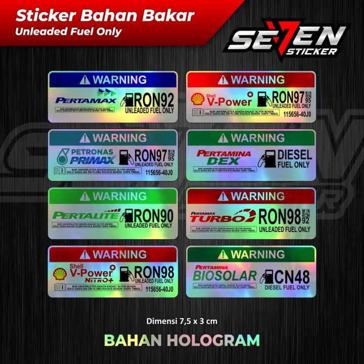 Sticker Printing Hologram Unleaded Fuel Only - Bahan Bakar RON ...