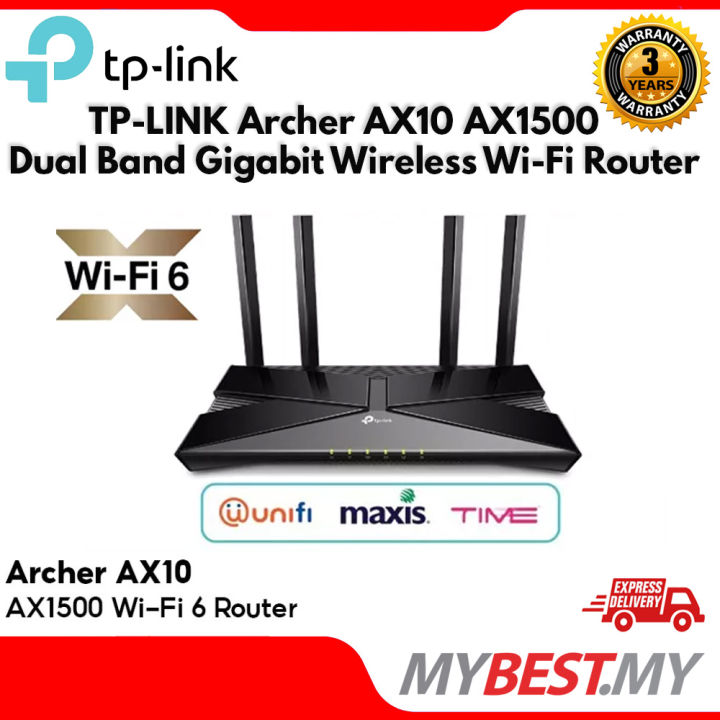 TP-LINK tplink WiFi6 AX1500 Archer AX10 Dual Band Gigabit Wireless Wi ...