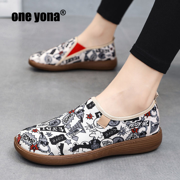 one yona Fashion Retro Japanese Style Women's Shoes Sports Art Casual ...