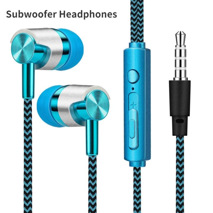 1.2M 3.5mm Plug Nylon Cable Subwoofer dalam telinga fon kepala sesuai ...