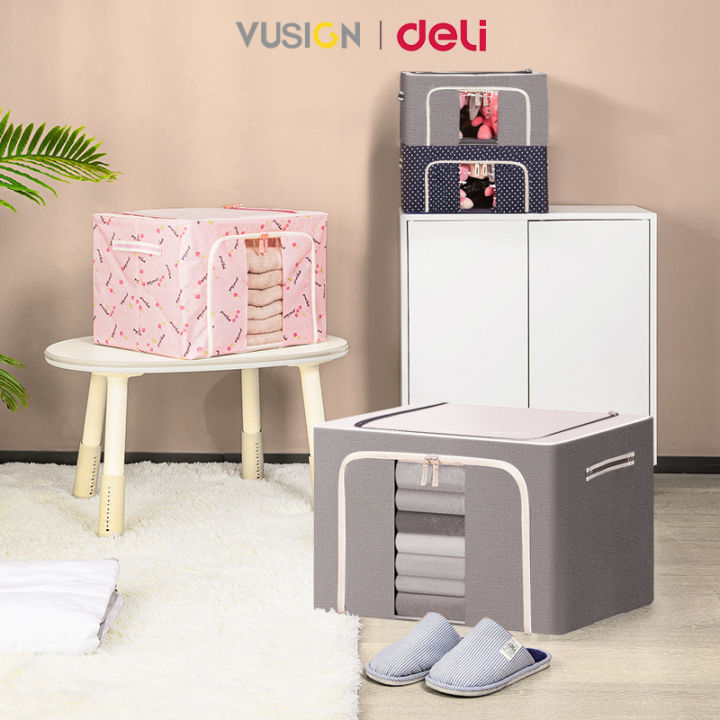 Vusign by Deli Fabric Steel Frame Storage Box Quilt clothing storage ...