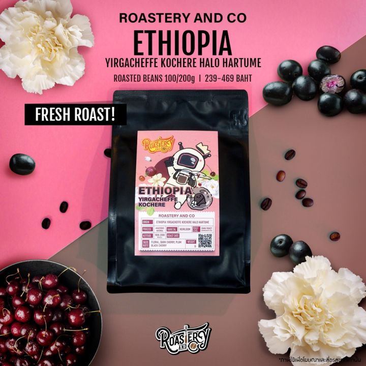 Roastery and Co ETHIOPIA Halo Hartume เมล็ดกาแฟคั่ว Omni Roast 100-200 กรัม | Lazada.co.th