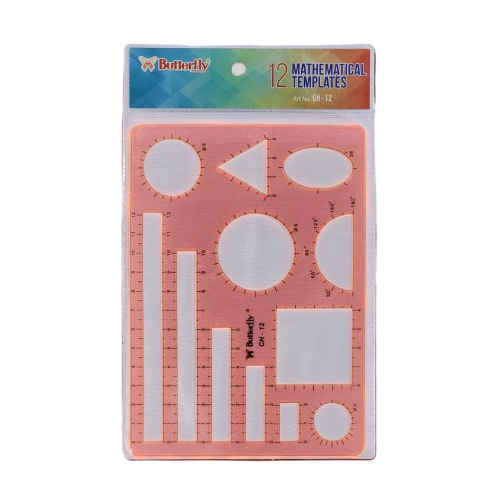 Penggaris Cetakan Butterfly CH-12 Mathematical Templates Ruler | Lazada ...