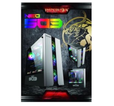Pc case gaming imperion atx tempered glass usb 3.0 free 4 fan 120mm rgb ...