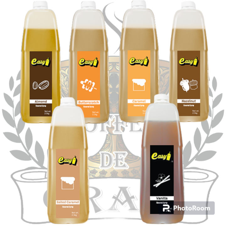 EASY BRAND SYRUP Caramel, Hazelnut, Vanilla, Coffee Concentrate, White ...