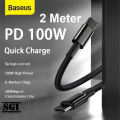 BASEUS Kabel Data Tungsten Gold 2M Type C to Type C 100W 5A Super Fast ...