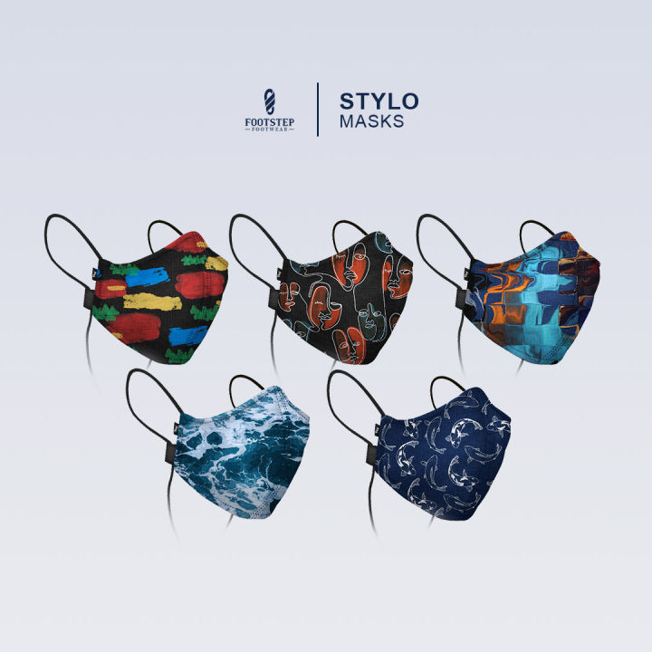 Masker Kain Non Medis Footstep Footwear – Earloop Mask Stylo Series ...