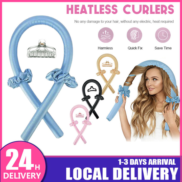 Hair Curler Styling Heatless Curling Rod Headband Wave Sleeping Soft ...