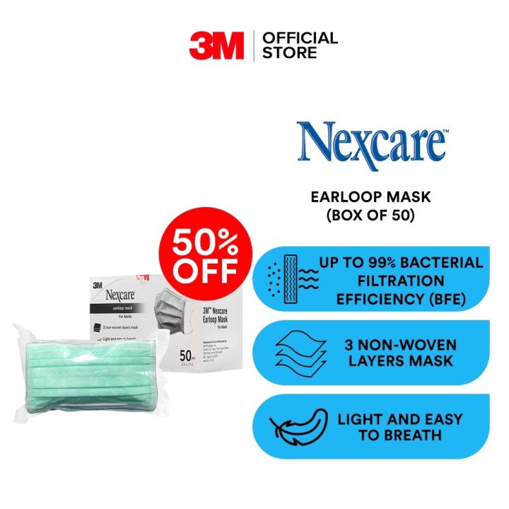 Nexcare Earloop Mask (Box of 50) | Lazada PH