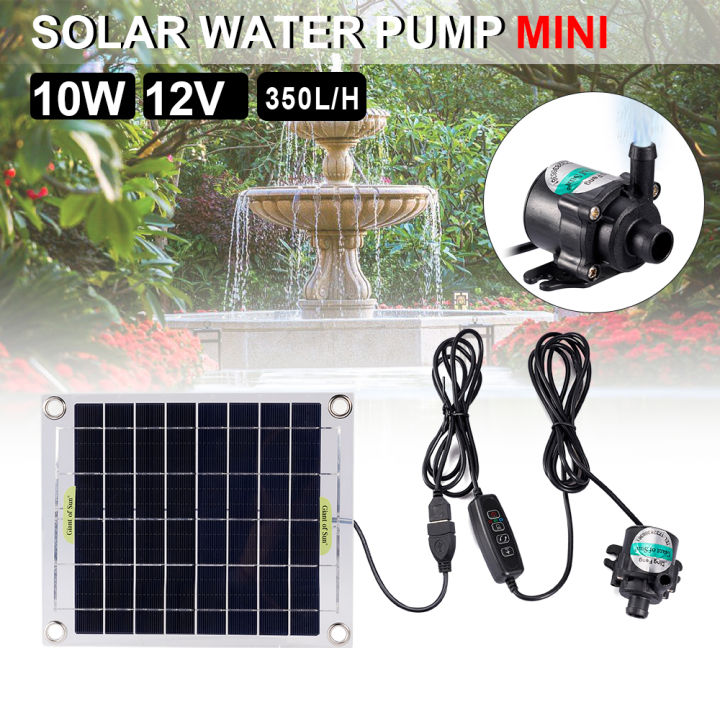 10W Mini Solar Panel With Water Pump Brushless Motor DC 12V Circulating ...