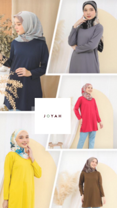 Joyah Premium Muslimah/XS-XL/Baju Sukan Muslimah/Plain Jersi/ Microfiber Eyelet | Lazada
