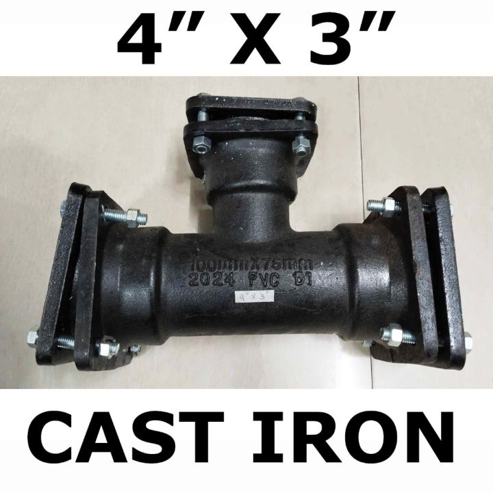 CAST IRON MECHANICAL TEE REDUCER 4" X 3" FOR WATER DISTRICT