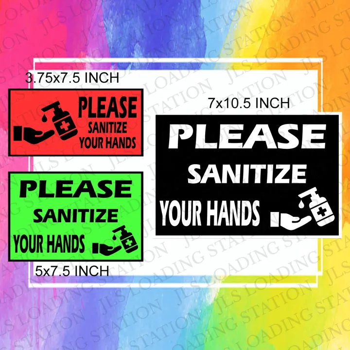 PLEASE SANITIZE YOUR HANDS (LAMINATED/PVC) SIGNAGE | Lazada PH