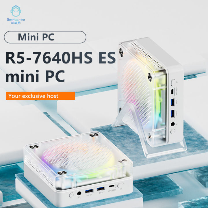 GenMachine New RGB Gaming Mini PC AMD R5 7640HS ES Windows11 6 Cores 12 ...