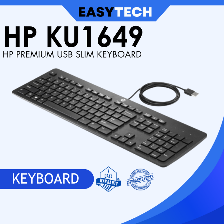 EASYTECH | Brand New HP KU-1469 Wired USB Multimedia Slim Keyboard ...