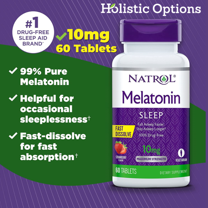 [Authentic] Melatonin, Fast Dissolve, Maximum Strength, Strawberry ...