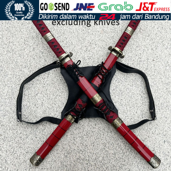 Harness Dual Sword Belt Pedang Katana Samurai Aksesoris Cosplay Anime ...