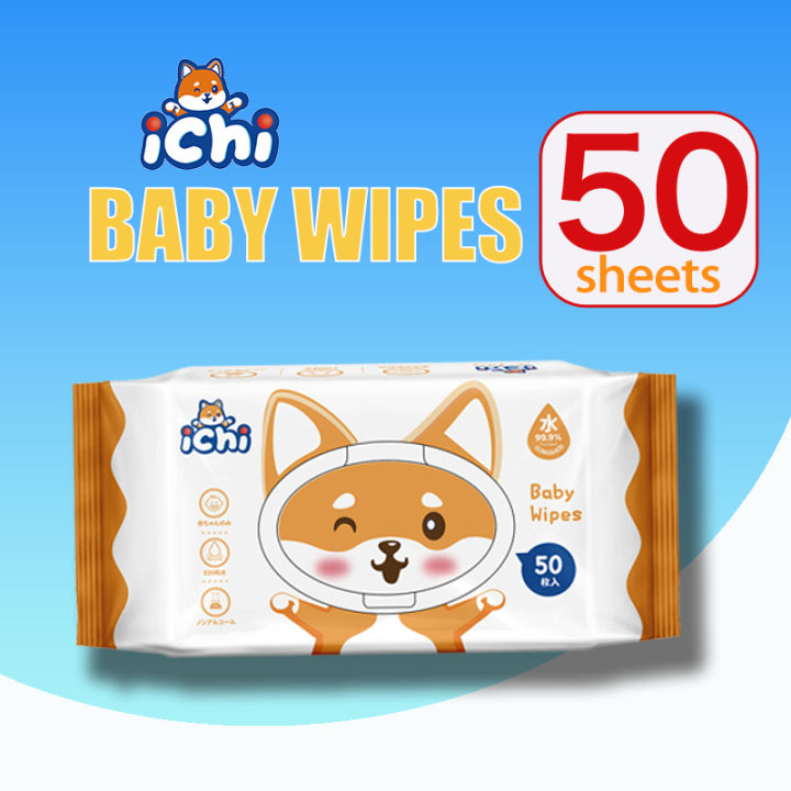 ICHI Baby Wipes 50 Tender sheets 3 Packs Wet Wipes for Baby Newborn Kid 50 sheets wet wipes 300/ ...