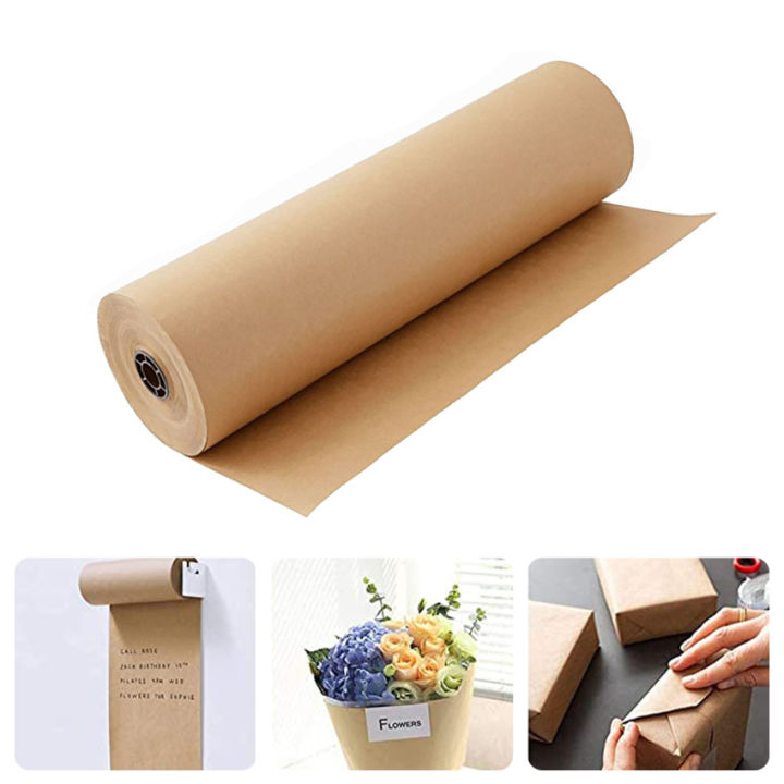 Brown Kraft Paper Roll-Natural Recycled Paper Used For Packaging Gifts ...