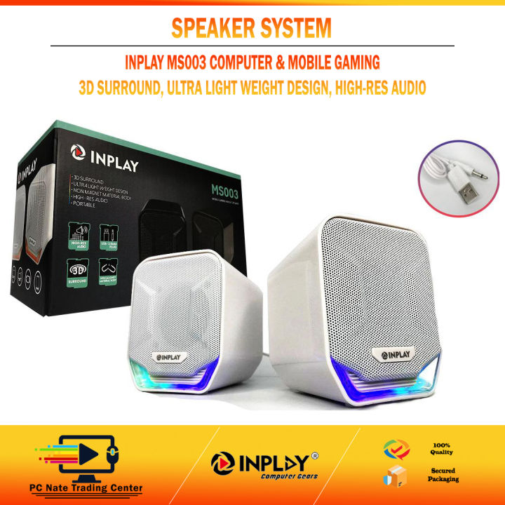 INPLAY MS003 MOBILE, GAMING & MUSIC SPEAKER (RGB SPEAKER) (WHITE ...