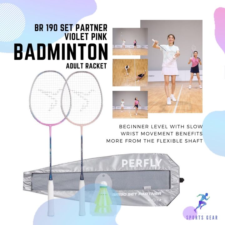 PERFLY ไม้แบด ไม้แบดมินตัน ชุดแร็คเก็ตแบดมินตันคู่สำหรับผู้ใหญ่รุ่น BR ...