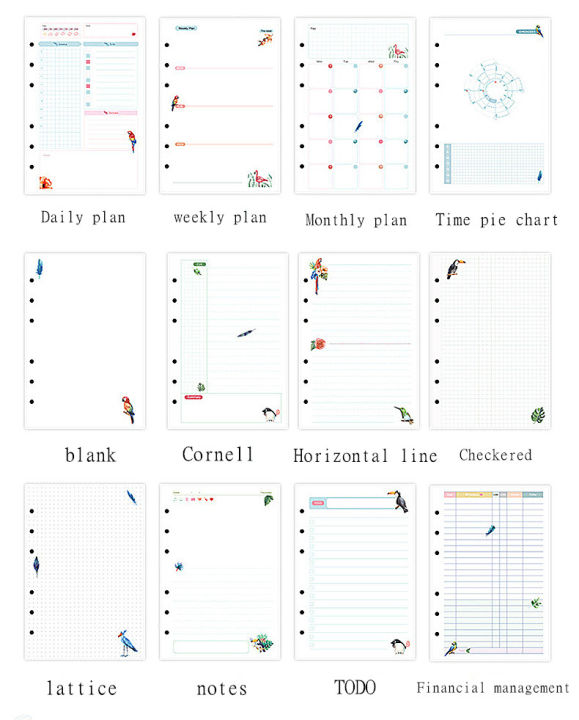 A5 Refill Paper 45 Sheets 2025 DIY Executive Notebook Week Study Month ...