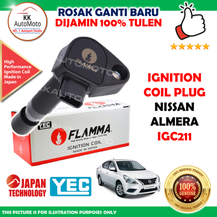 1 Biji - Nissan Almera - Flamma Ignition Coil Plug Japan - IGC211 | Lazada