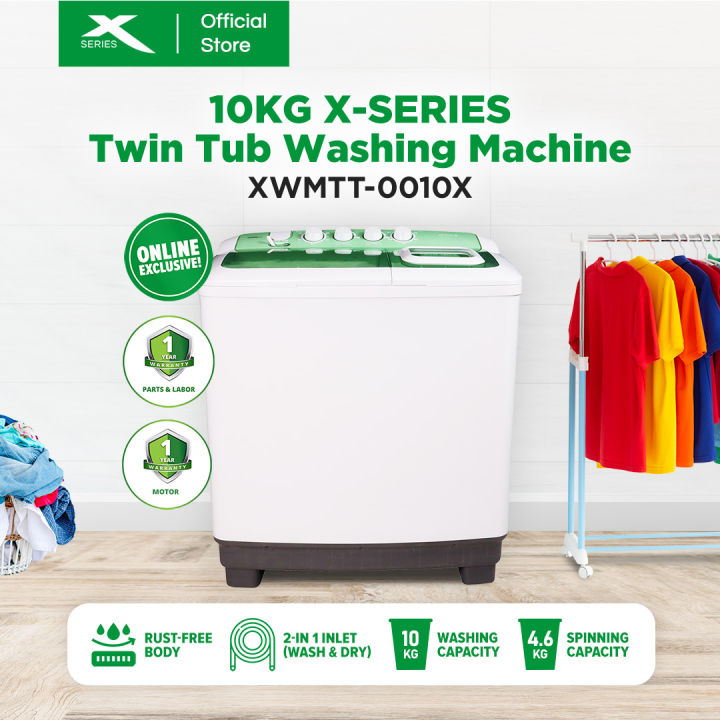 XTREME/X-SERIES 10KG Twin Tub Wash and 4.6KG Dry Washing Machine Washer ...