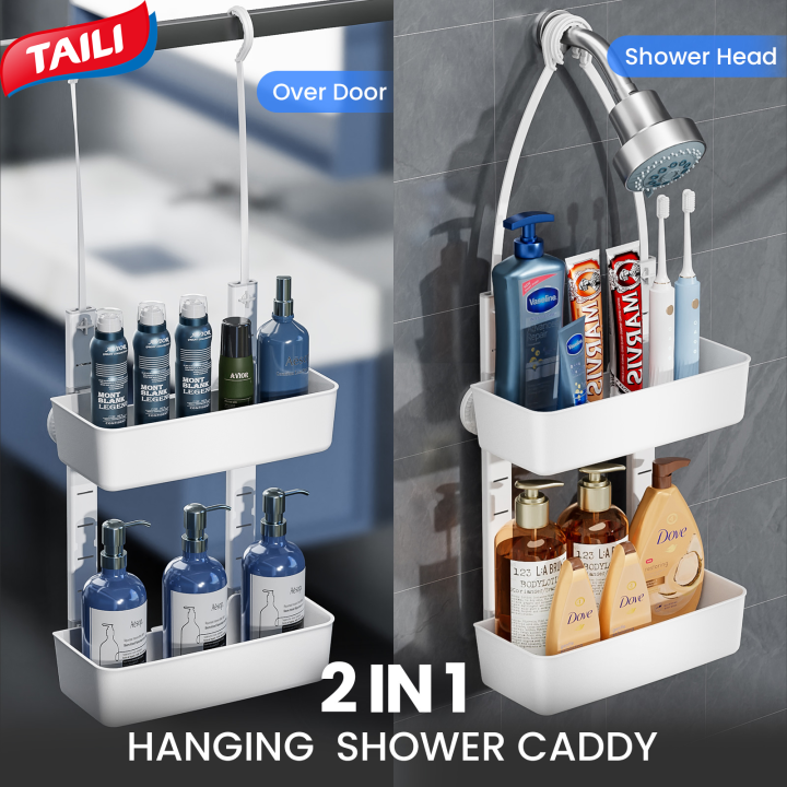 TAILI bathroom hanging storage basket wall-mounted press storage basket ...