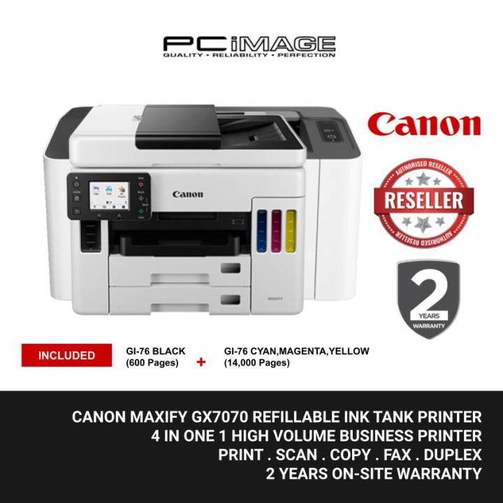 CANON MAXIFY GX7070 EASY REFILLABLE INK TANK WIRELESS 4-IN-1 PRINTER ...