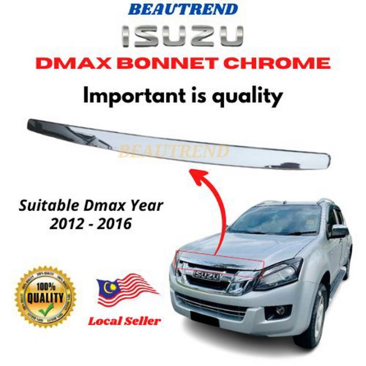 Isuzu Dmax Front Bonnet Bonet Chrome Moulding Crome Trim ABS Year 2012 ...