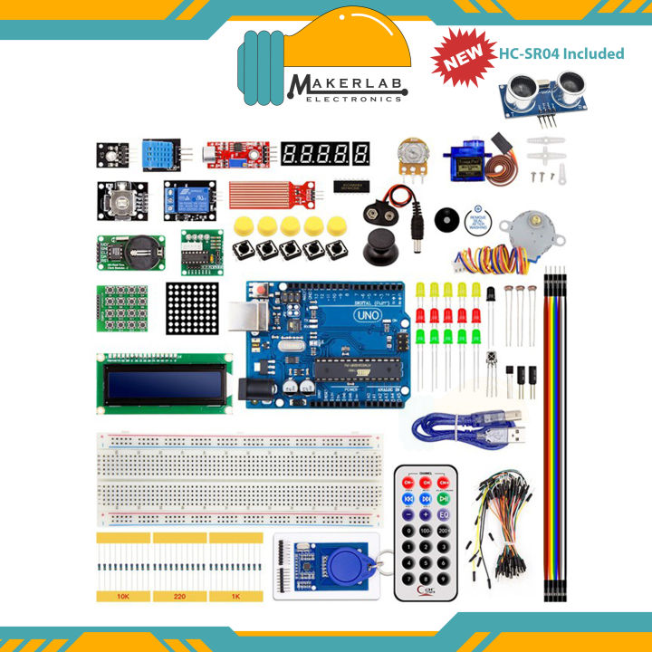 Makerlab Upgraded Starter Kit For Uno R3 Dip With Pdf Manual Lessons Compatible With Arduino