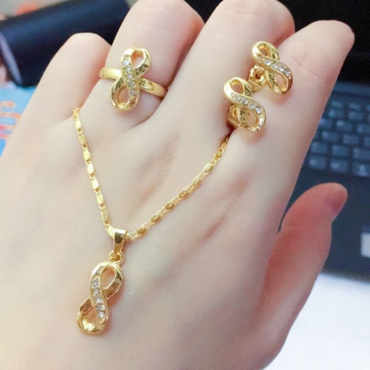 18k Bangkok gold 3in1 ring size adjustable ((())) | Lazada PH