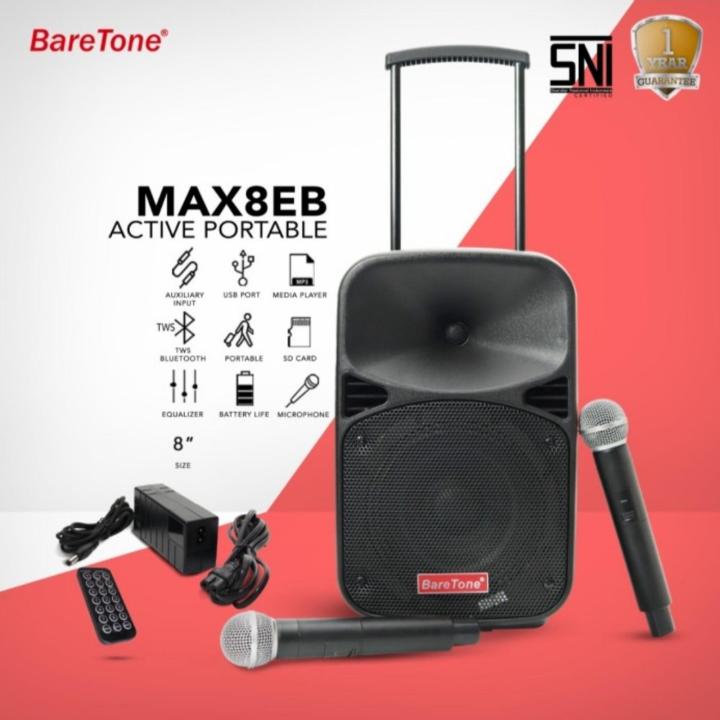 SPEAKER PORTABLE WIRELESS MEETING BARETONE MAX 8EB ( 8INCH ) BLUETOOTH ...