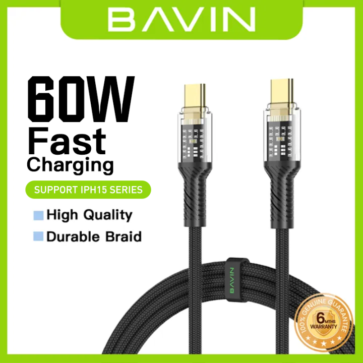 BAVIN CB275 60W Power Fast Charging Data Cable Smart Chip & Durable ...