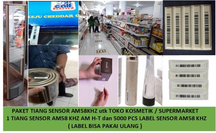 Paket Alarm Toko EAS sensor security AM58KHZ Plus 5000 PCS LABEL PAKAI ...
