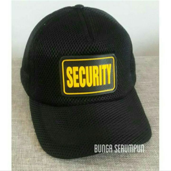 TOPI SECURITY LOGO KUNING - TOPI SECURITY LOGO TULISAN KUNING JARING ...