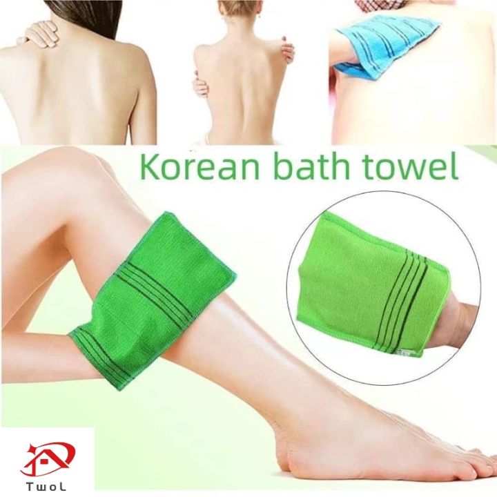 TwoL Korean Exfoliating Bath Washcloth Body Scrub Shower Towel | Lazada PH
