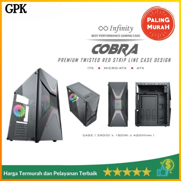 CASING INFINITY COBRA - ATX mATX GAMING CASE No Fan | Lazada Indonesia