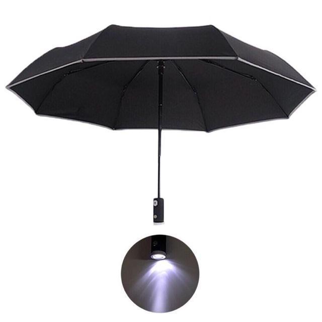 Two Fold Automatic Umbrella With LED Flashlight Handle | Lazada PH