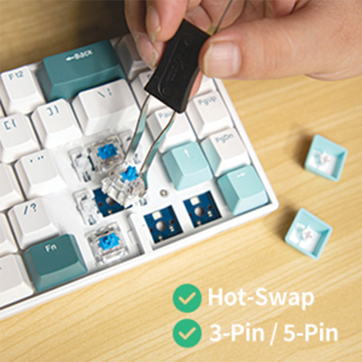 RK ROYAL KLUDGE RK71 Tri-Mode Mechanical Keyboard 2.4G Wireless ...