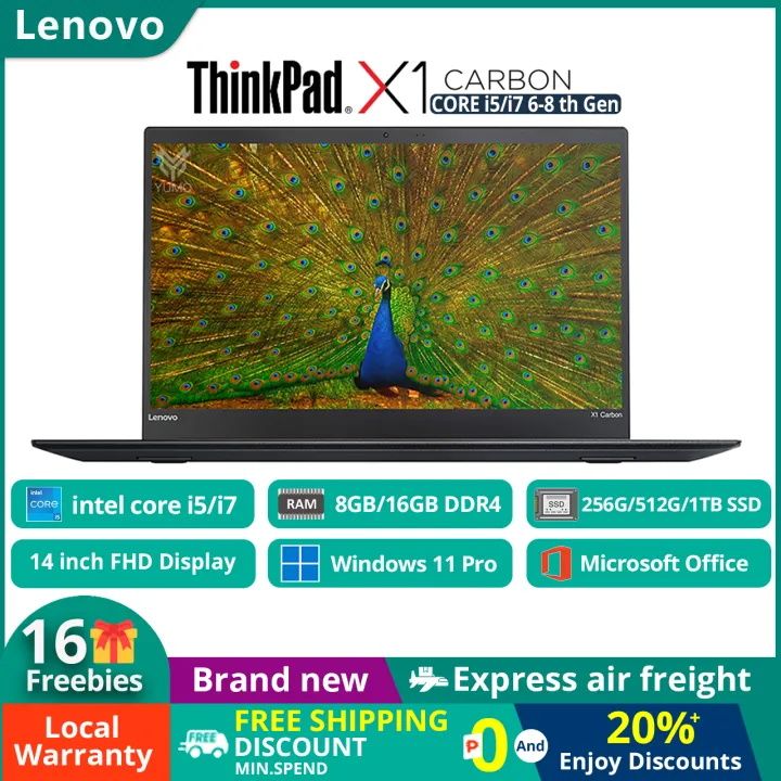 Lenovo ThinkPad X1 Carbon Laptop - Ultra-thin 14" FHD / Intel Core i5 ...