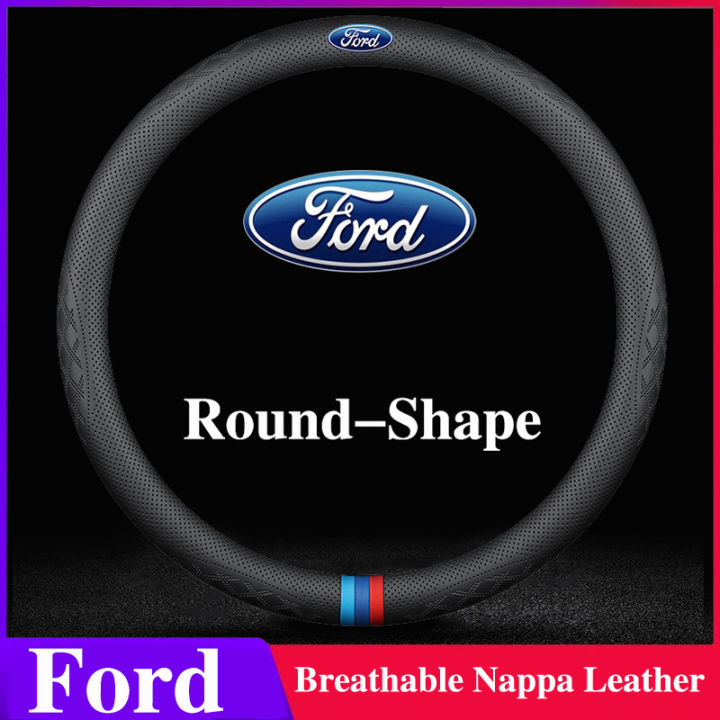 【New】Leather Steering Wheel Cover For Ford Ranger Fiesta Focus Everest ...
